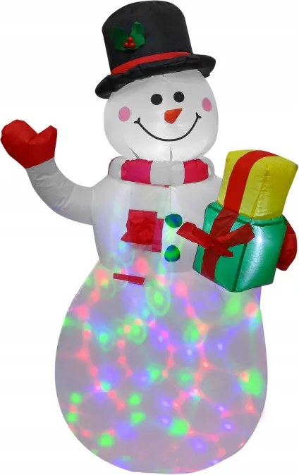 Nafukovací sněhulák s RGB LED projektorem 150 cm