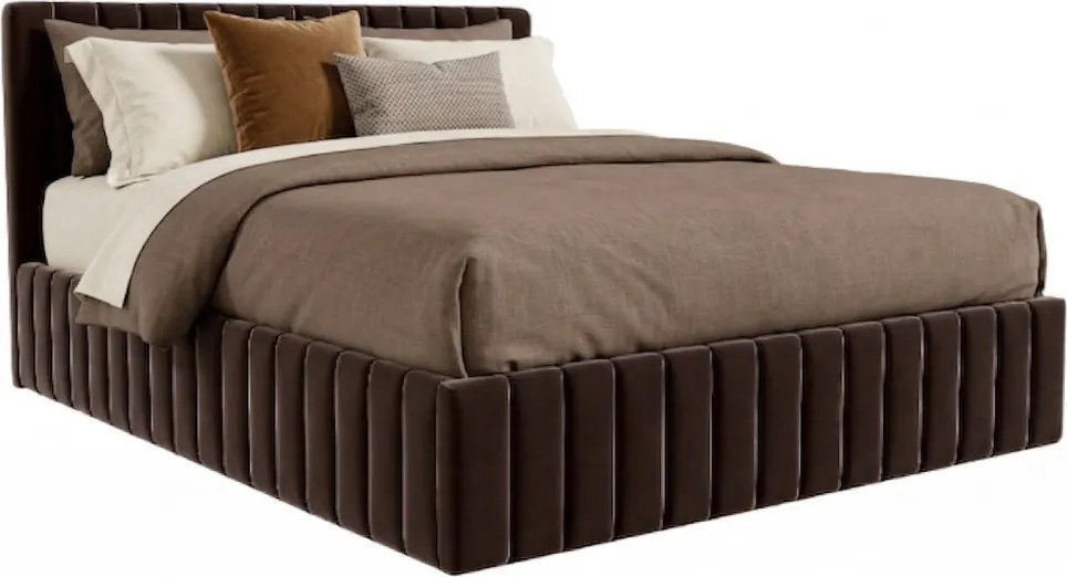 Eka Čalouněná postel INTIMA 140x200 cm Barva látky Trinity: Světle růžová (Trinity 2319), Úložný prostor: Bez úložného prostoru