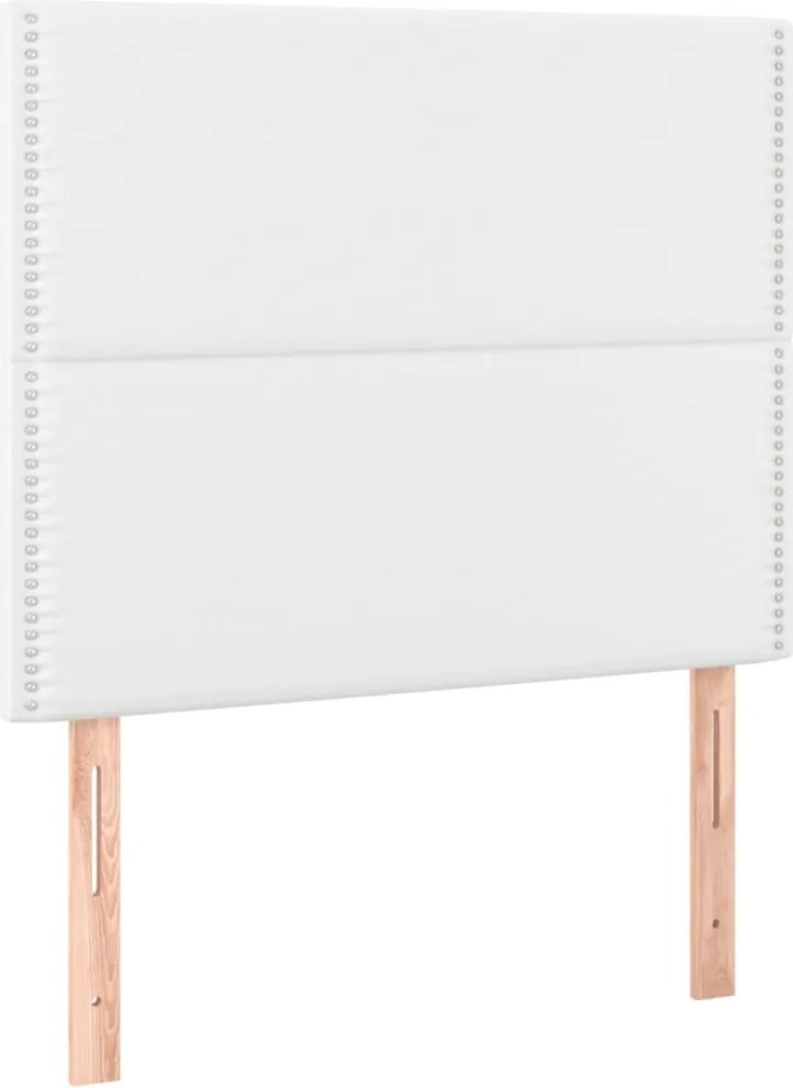 Box spring postel s matrací a LED bílá 120x200 cm umělá kůže 3135874