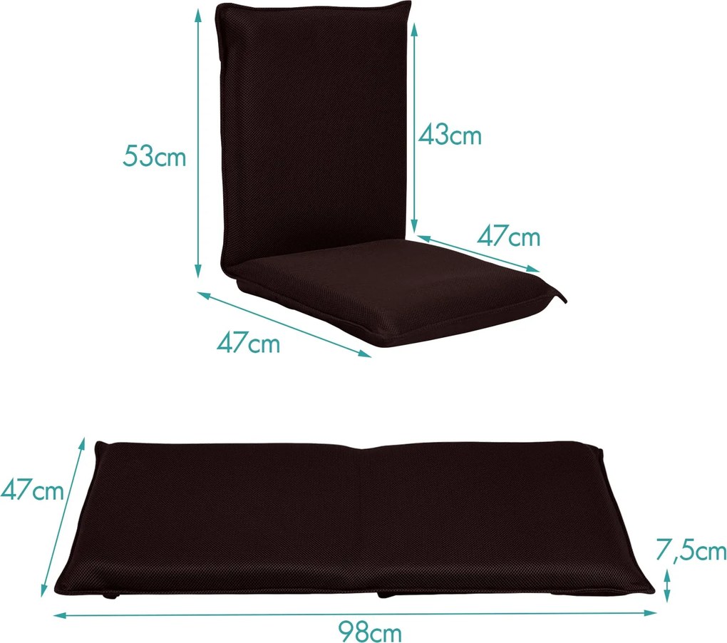 Costway Floor sofa podlahové křeslo s 6-úrovňovým nastavitelným opěradlem