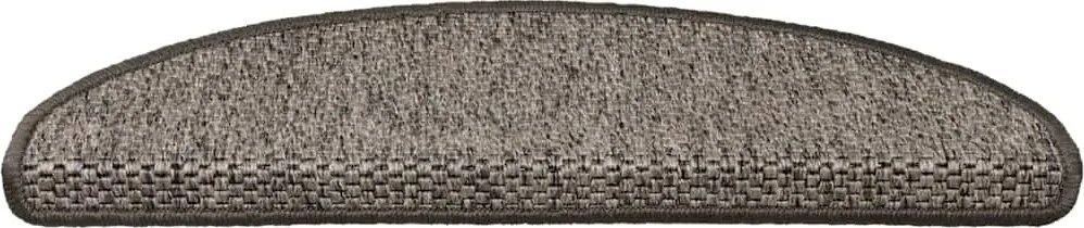 Samolepicí nášlapy na schody sisal 15 ks 65x21x4 cm šedo-béžové 326872