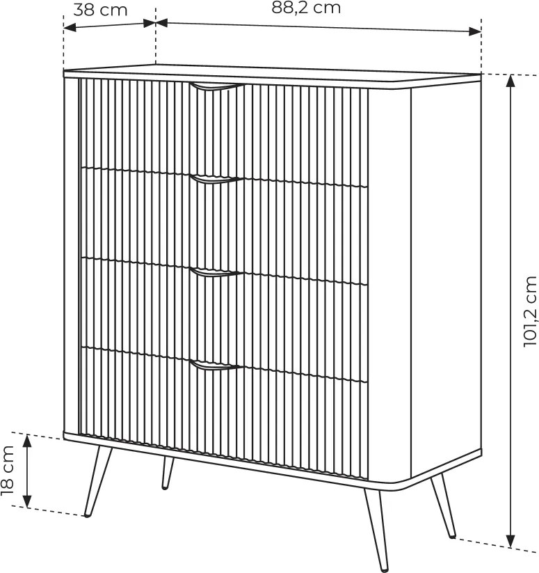 ALFASHOP LANTE béžová komoda 88 4S