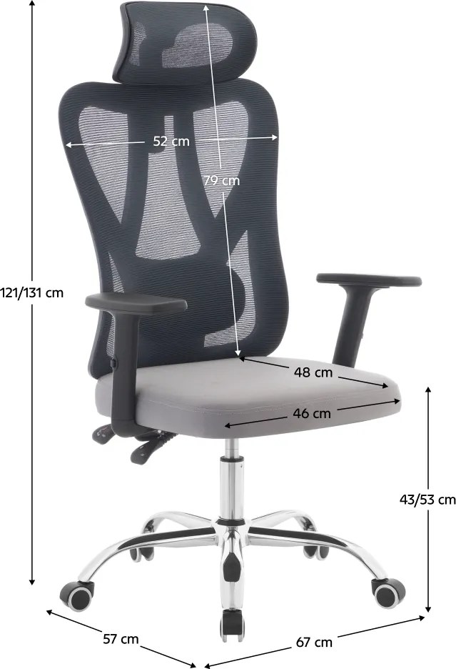 Ergonomická kancelářská židle EVOLVE - šedá síťovina / nosnost 150 kg