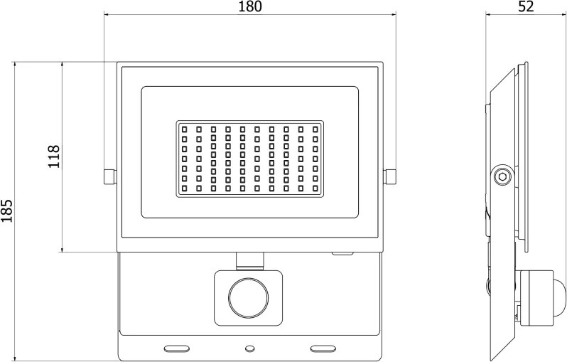 Mexen Luxpro+ LED reflektor s pohybovým senzorem, 50W, neutrální - 4000K, 5500 lm, černá - L236-050-40-70