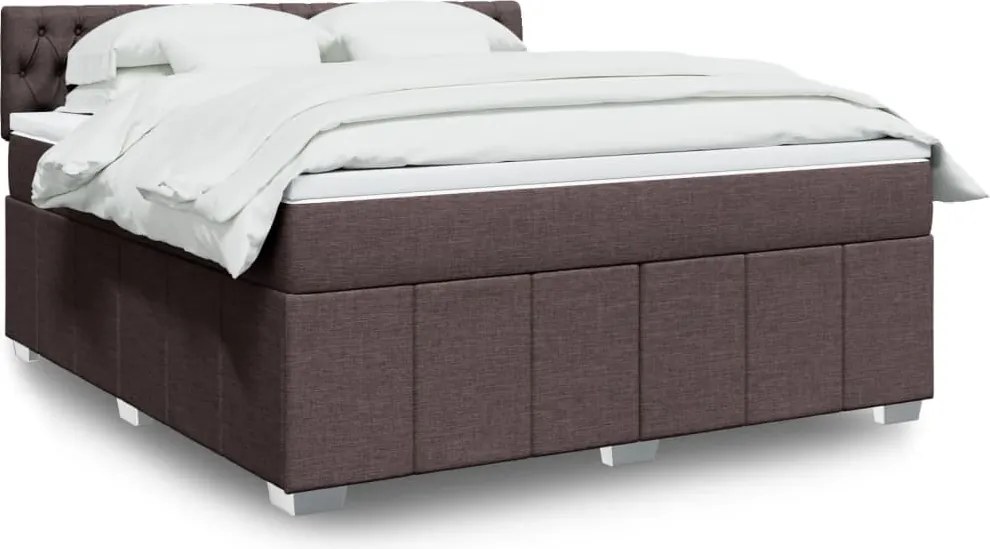 Box spring postel s matrací tmavě hnědá 180x200 cm textil 3287157