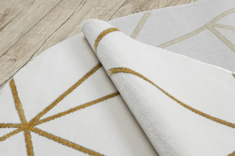 Dywany Łuszczów, AKCE: 120x120 (průměr) kruh cm Kusový koberec Emerald 1013 cream and gold kruh, bílá, ložnice