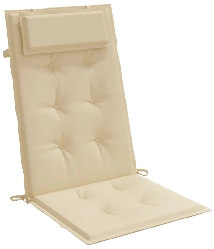 Podušky na židli s vysokým opěradlem 4 ks béžové látka oxford