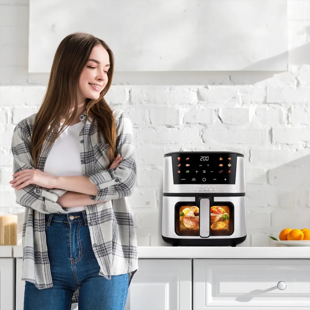 TESLA AirCook Q60 XXL Pro - multifunkční digitální horkovzdušná fritéza