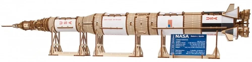 Ugears 3D dřevěné mechanické puzzle NASA, Saturn V