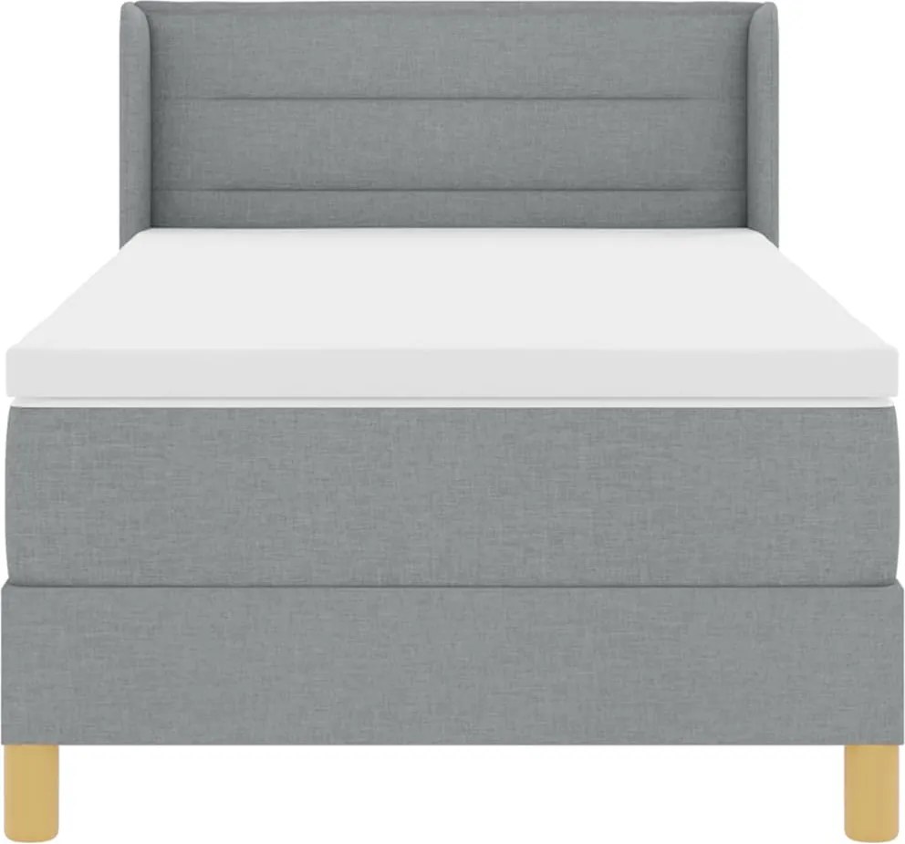 Postel s boxspringem s matrací Světle šedá 200 x 80 cm textil 3341195