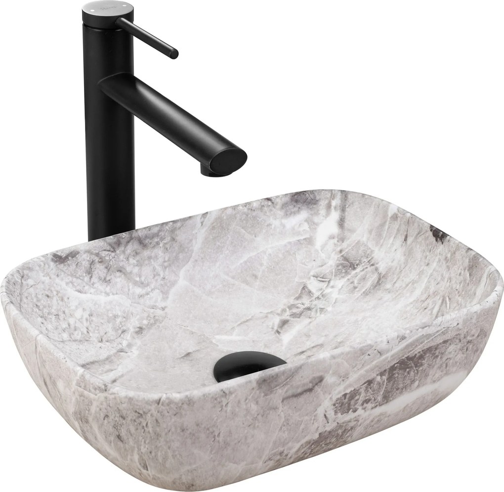 Rea Belinda, umyvadlo na desku 360x250x115 mm, imitace kamene matná, REA-U3321