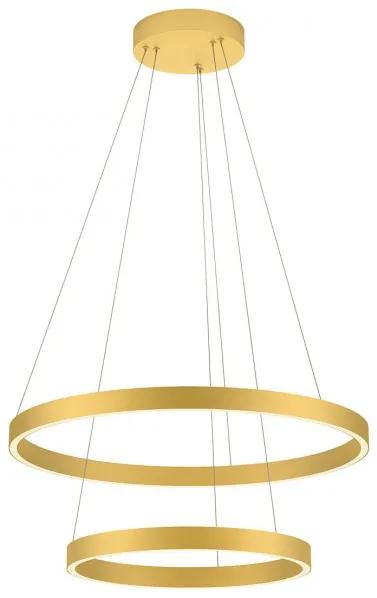 Redo Závěsné LED svítidlo Febe - 2 kruhy, ø60cm/ø40cm Barva: Zlatá, Chromatičnost: 3000K