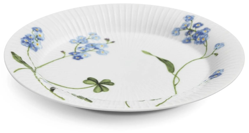 KÄHLER Porcelánový talíř Hammershøi Summer Forget me not 22 cm, bílá barva, porcelán