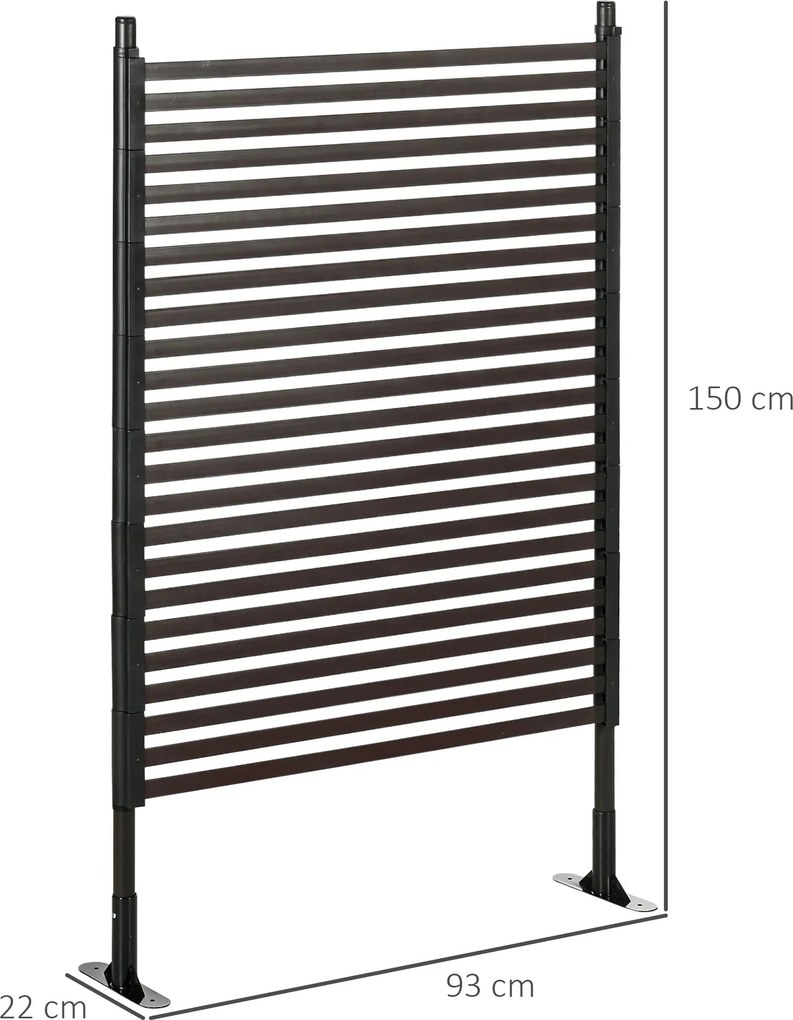 Zahradní plot Outsunny, kovový plot 93 x 150 cm vysoký, dekorativní mřížkový plot se stojany, plot pro psy, horní obloukový plot, krajinářský plot pr…