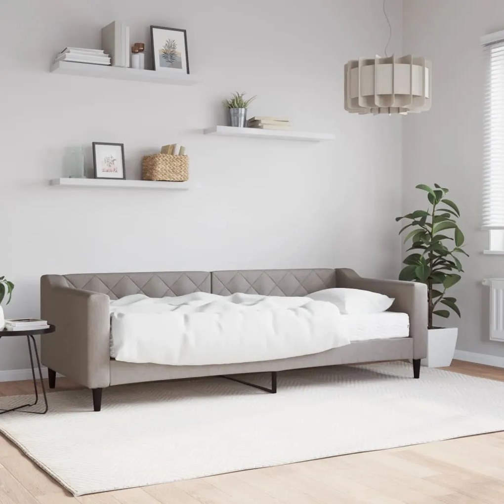 Válenda s matrací taupe 80 x 200 cm textil 3197406
