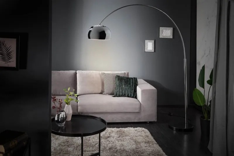 Designová stojanová lampa Arch chrom