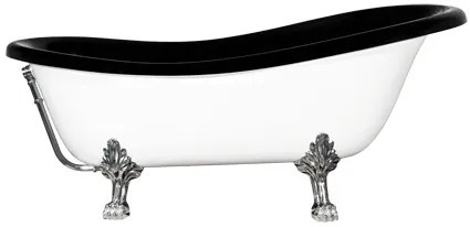 BESCO Volně stojící vana OTYLIA bílá Barva - Bílá, Nožičky k vaně - Černé, Rozměr vany - 160 × 77 cm VANMER160B