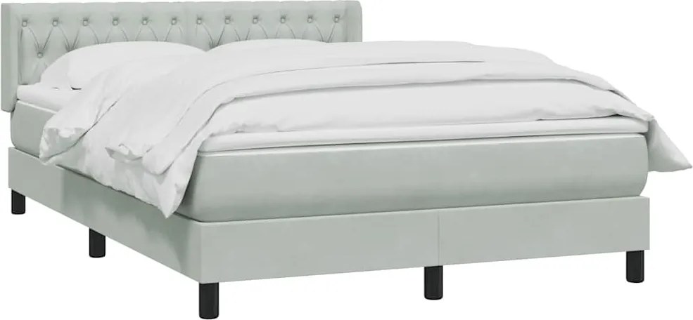 Box spring postel s matrací světle šedá 160x210 cm samet 3318369