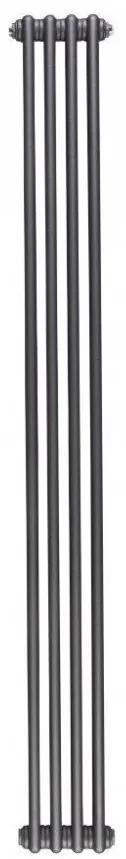 Instalprojekt Koupelnový radiátor TUBUS 2 černá barva Barva radiátoru - Černá, Rozměr radiátoru - 349 × 1800 mm, výkon 927 W, Typ připojení - Středové 50 mm RADTUB21800731S