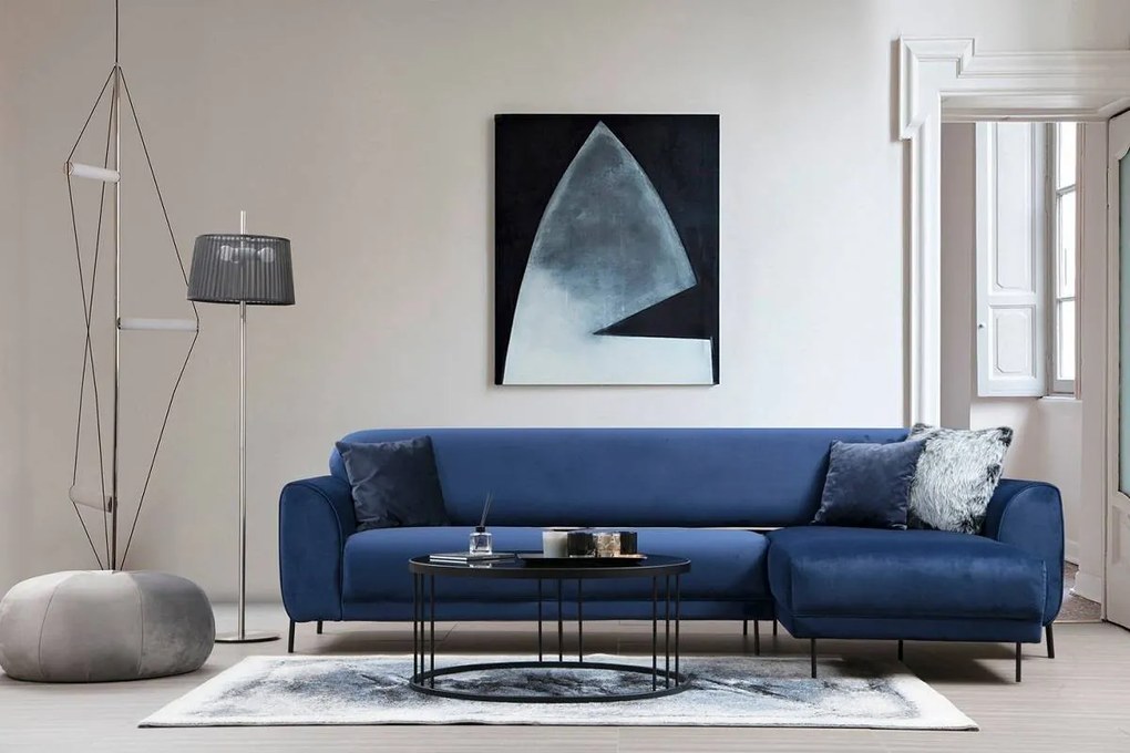 Designová sedačka Haylia 287 cm modrá - pravá