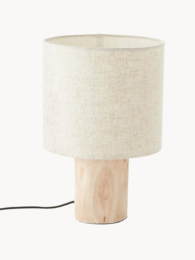 Malá stolní lampa ze lnu ve scandi stylu Pia