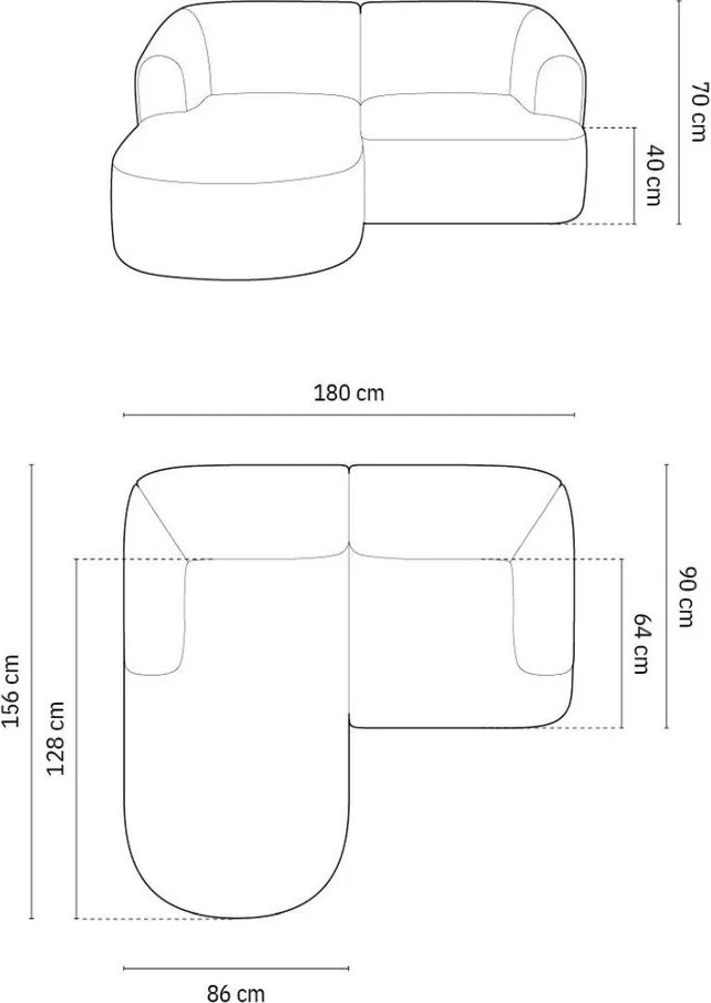 Světle hnědá sametová rohová pohovka (levý roh/s lenoškou) Campi – Cosmopolitan Design