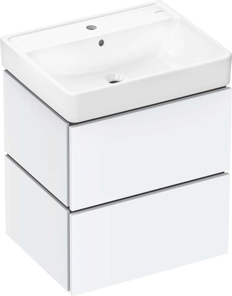 Hansgrohe Xilesa E - Skříňka s umyvadlem, 58x73x48 cm, 2 zásuvky, matná bílá 54396700