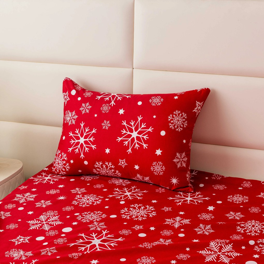 Povlečení z mikrovlákna SNOWFALL červené Rozměr povlečení: 2 ks 70 x 90 cm | 200 x 220 cm