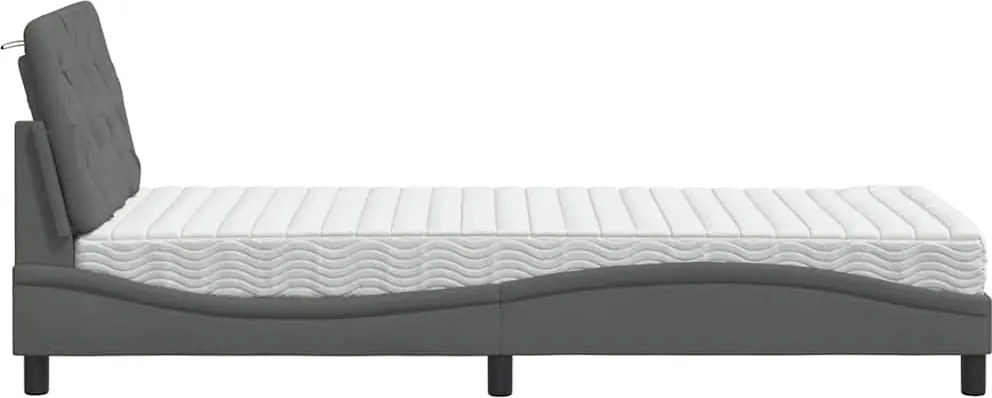 Postel s matrací tmavě šedá 90 x 190 cm textil 3310707