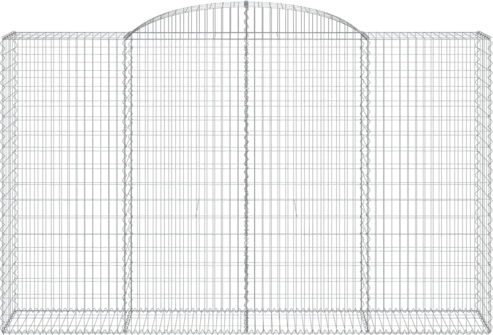 Klenuté gabionové koše 6 ks 300x50x180/200cm pozinkované železo 3146777