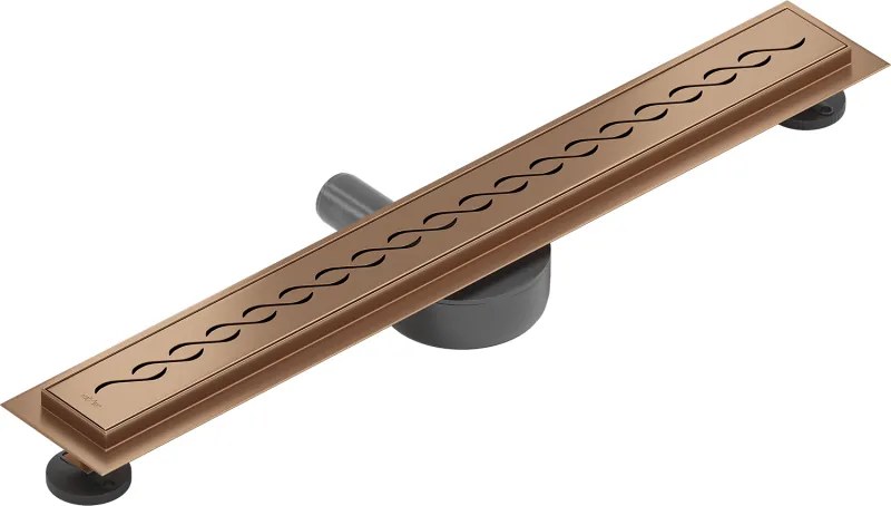 Mexen Flat 360°, lineární podlahový žlab 60 cm, měděná matná, 1C23060-40