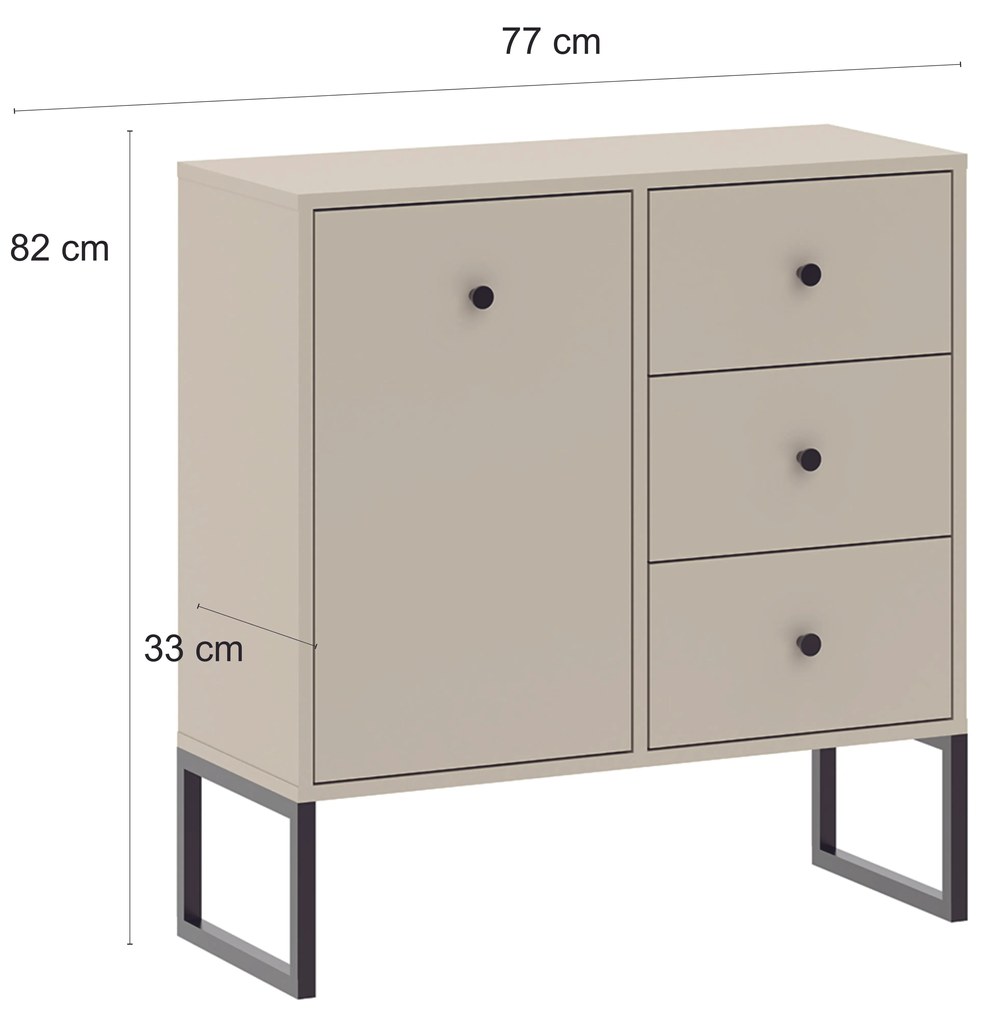 Komoda LINEA 1D3S kašmírová