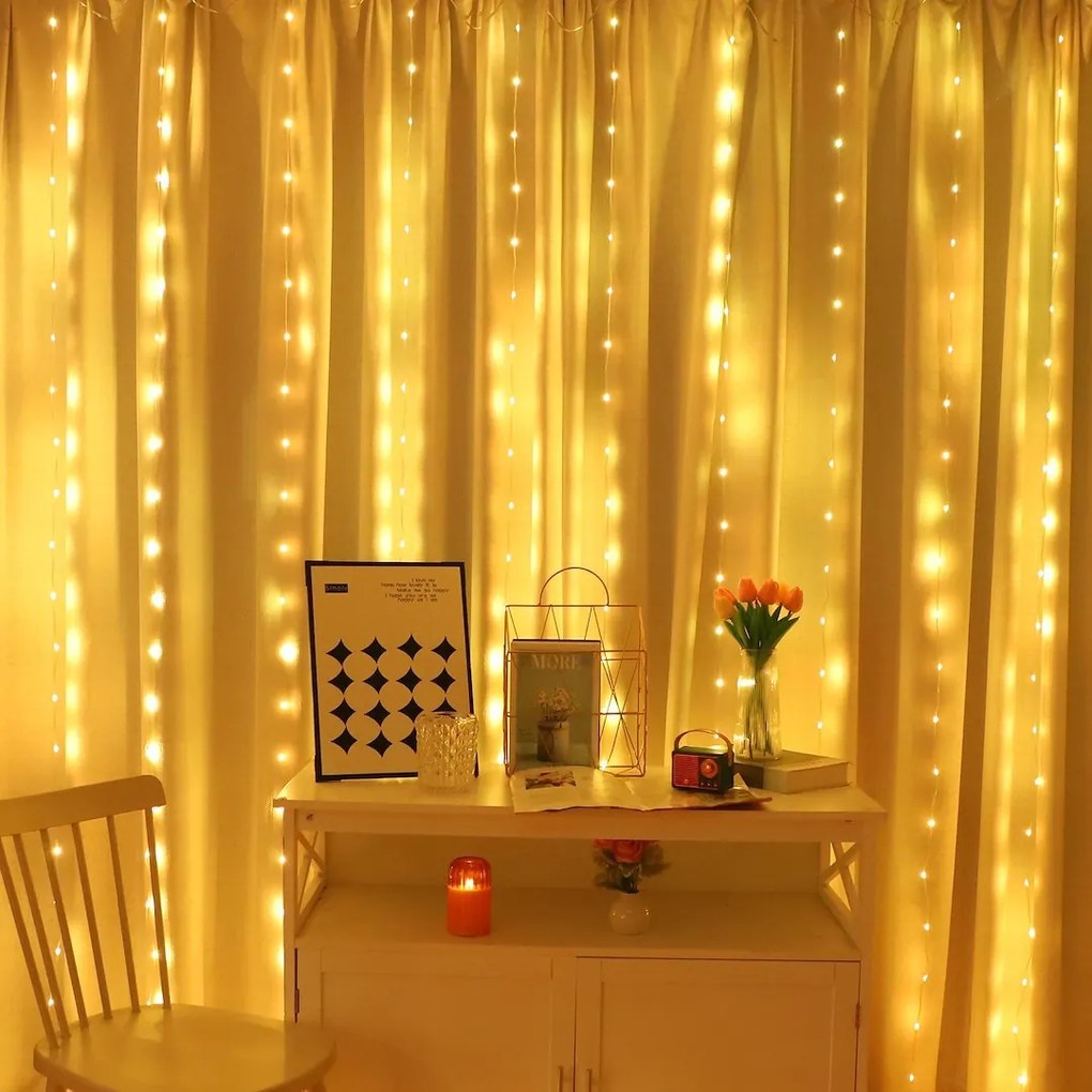 LED světelný závěs Wizard, 3x3m, RGB, ovladač