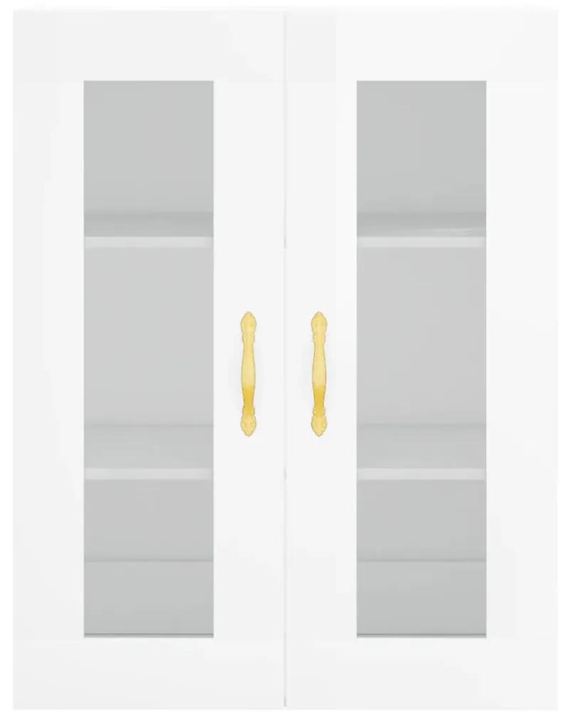 Skříň highboard lesklá bílá 69,5 x 34 x 180 cm kompozitní dřevo,  3198451