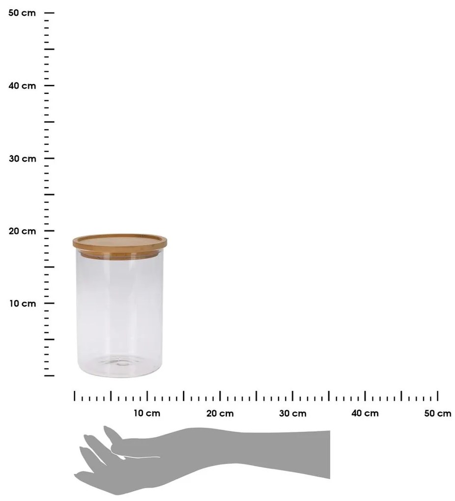 Skleněná nádoba s bambusovým víkem 1700 ml