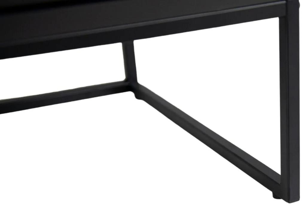 Matně černý lakovaný TV stolek Tenzo Lipp 118,5 x 43 cm