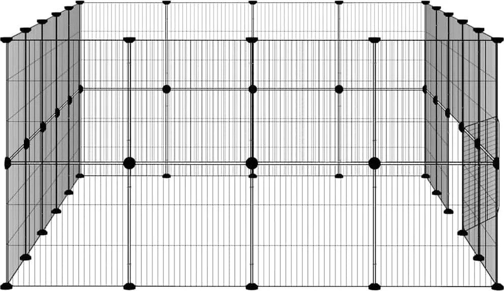 36panelová ohrádka pro zvířata s dvířky černá 175 x 140 x 70 cm ocel 3114045