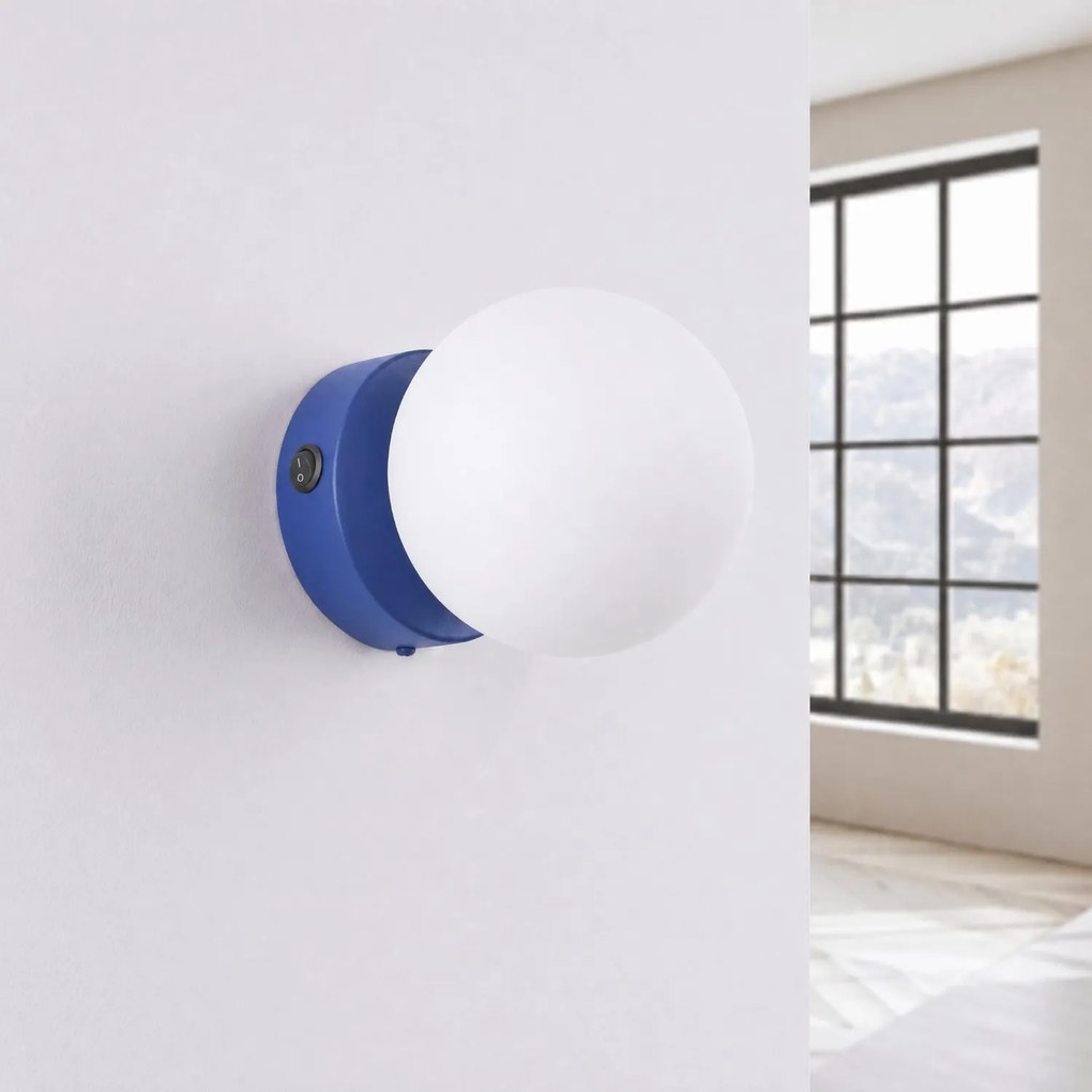 Sollux Lighting Nástěnné svítidlo YOLI 1 ultramarín s vypínačem