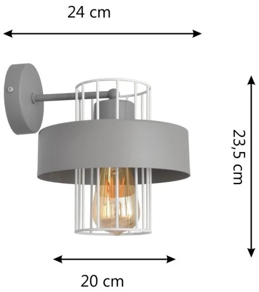 Nástěnné svítidlo VOLTA 1xE27/15W/230V šedá