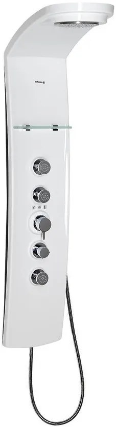 Polysan LUK termostatický sprchový panel nástěnný 250x1300mm, bílá - 80312