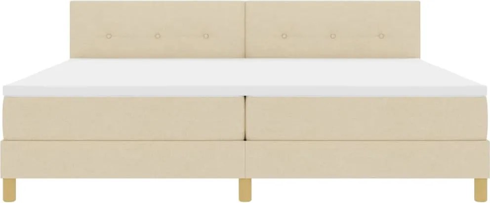 Postel s boxspringem s polštářem Krémová 200 x 200 cm textil 3338949