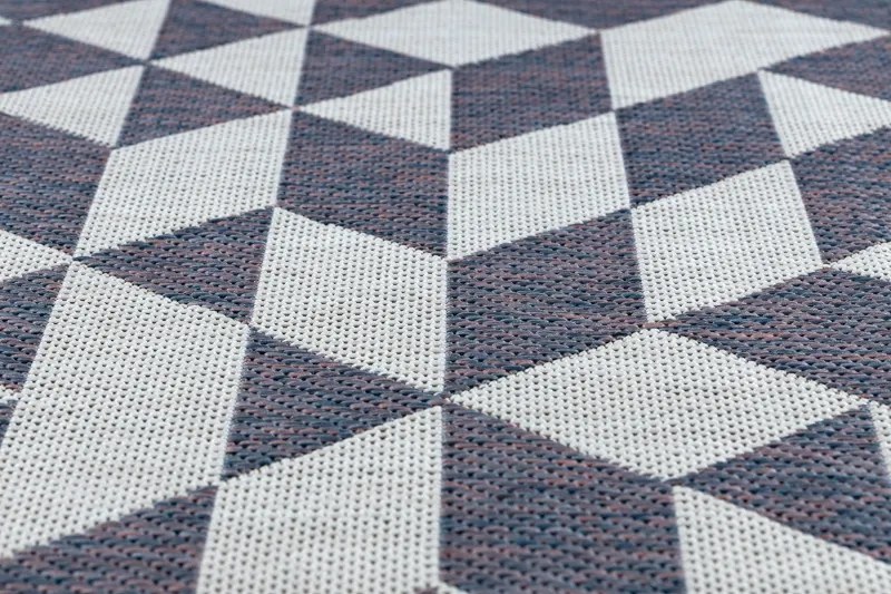 Dywany Łuszczów, Kusový koberec Sion Sisal Triangles 22373 ecru/blue-pink – na ven i na doma, 140x190, vícebarevná, chodba / předsíň