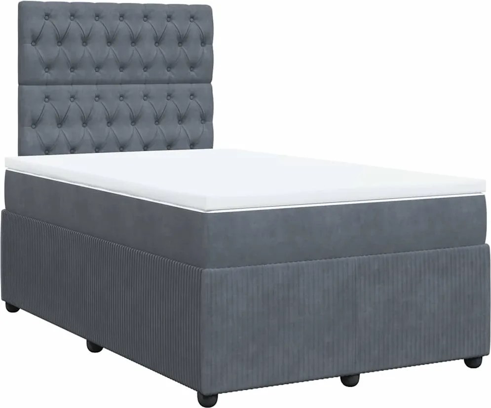 Box spring postel s matrací tmavě šedý 120x190 cm samet 3294593
