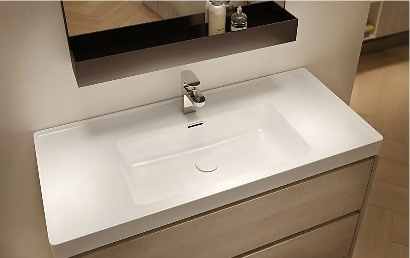 Cersanit Crea, závěsná skříňka s umyvadlem 100cm, set B117, dub, S801-290