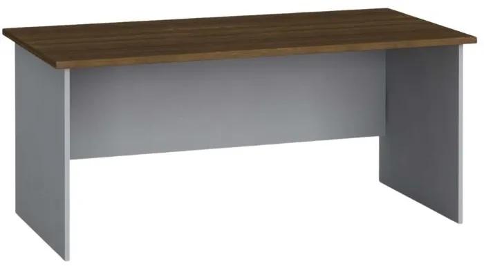 Kancelářský psací stůl PRIMO FLEXI, rovný 160 x 80 cm, šedá / ořech