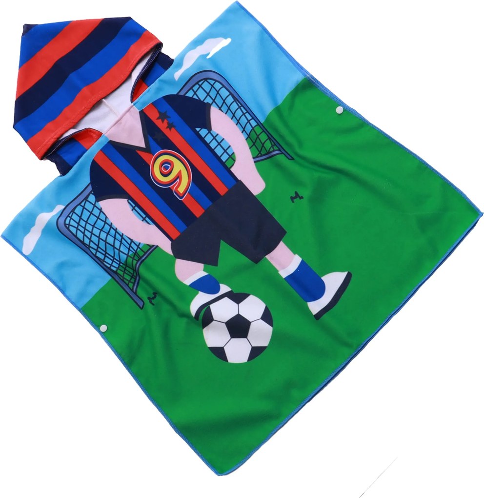 Dětské pončo FOOTBALL STAR barevné 60x120 cm