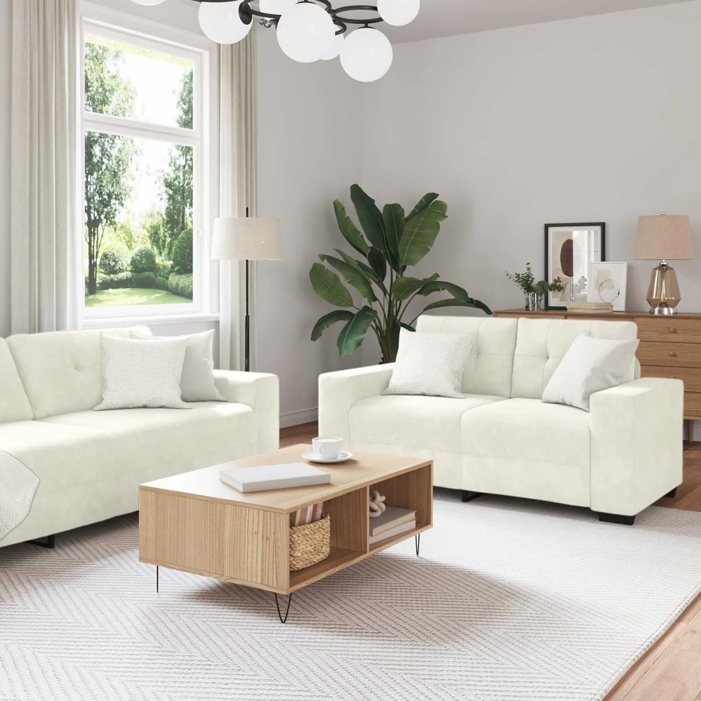 Set pohovek 3 ks Krémová samet 3324647