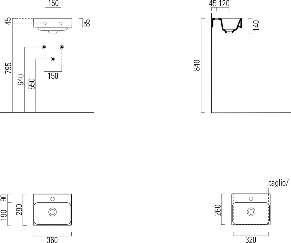GSI Nubes keramické umyvadlo 36 x 28 cm ExtraGlaze bílá 9638111