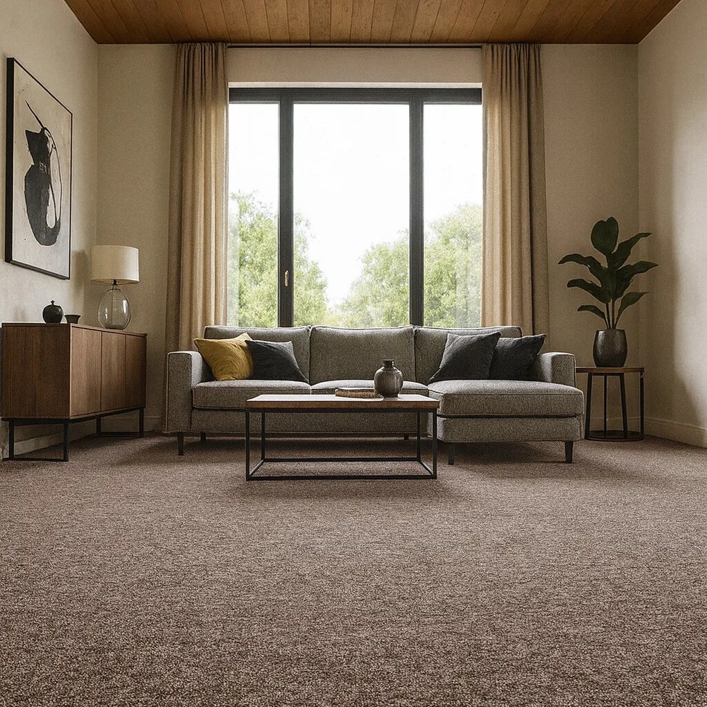 Spoltex, Metrážový koberec Artik New 120 hnědý, na míru, šíře 1m,2m,3m,4m, hnědá, filc, chodba / předsíň