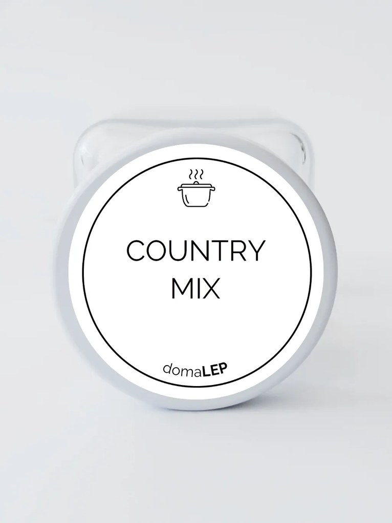 Samolepka na kořenky COUNTRY MIX bílá 5 cm základní písmo